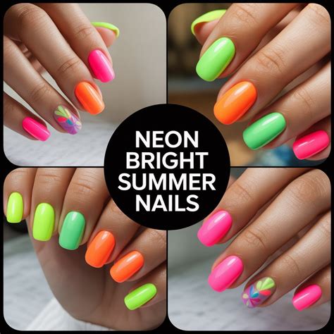45 Neon Bright Summer Nails Cool And Colorful Nail Ideas