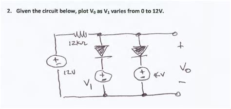 Solved 2 Given The Circuit Below Plot V0 As V1 Varies From