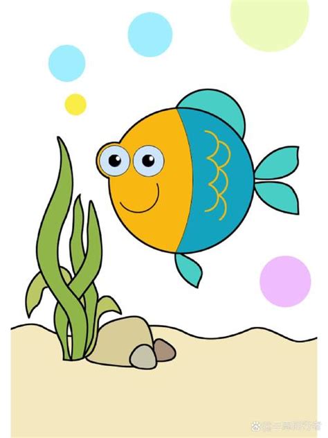 海洋鱼类简笔画涂色（汇总12张） 简笔画图片大全