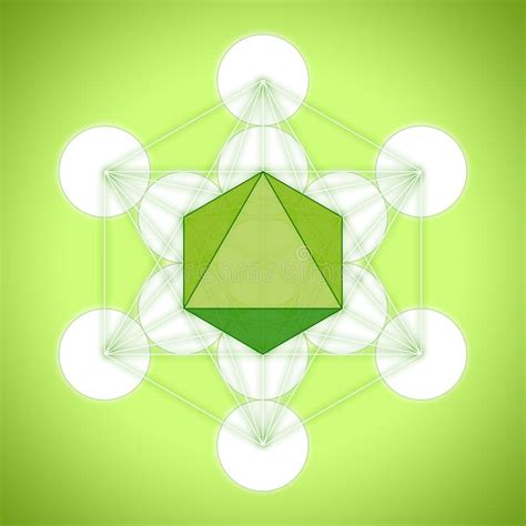 Metatron`s Cube With Platonic Solids Octahedron Stock Illustration
