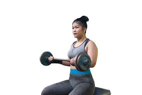 체육관에서 무게를 해제 하는 아시아 젊은 피트 니스 여자 흰색 배경 재치 클리핑 경로에서 피트니스 여성 데드 리프트 바벨 개성 개념에 대한 스톡 사진 및 기타 이미지