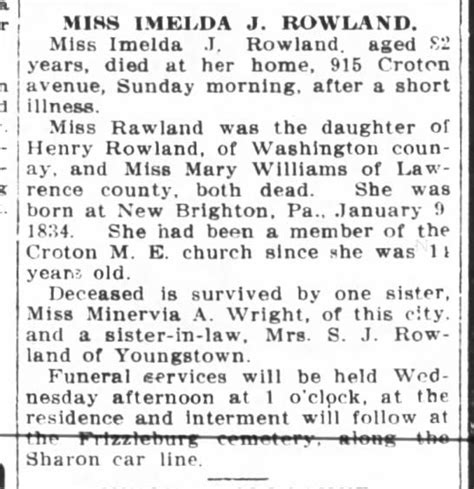 Imelda Jane Rowland 1834 1916 Find A Grave Memorial
