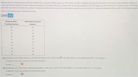 Solved Suppose That The Average Waiting Time For A Patient Chegg