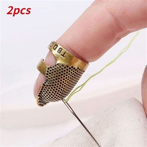 2pcs Sewing Tools Finger Protector Finger Guard Thimble Ring Hand