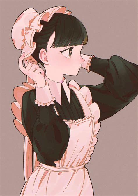 Safebooru 1girl Absurdres Adjusting Clothes Adjusting Headwear Apron