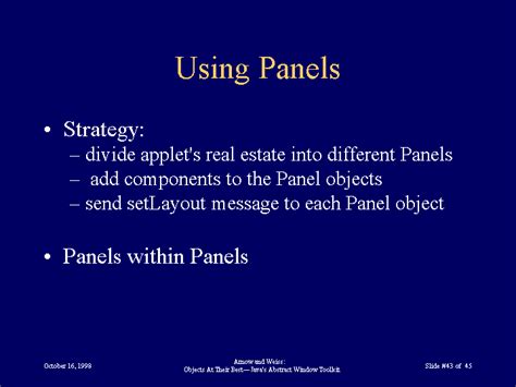 Using Panels