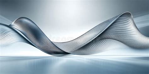 Abstract Silver Metallic Wave Design Flowing Lines Modern Background Texture Stock Illustration