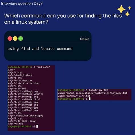 Anju Yadav On Linkedin Which Command Can You Use For Finding The Files On Linux Systemm Using