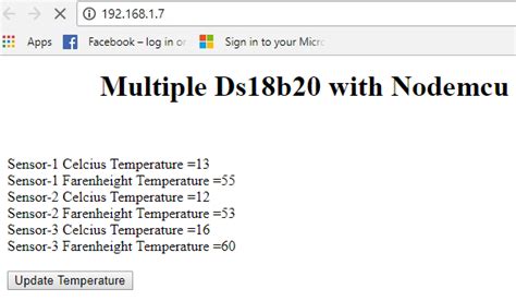 Multiple Ds18b20 Temperature Sensors Interfacing With Nodemcu Esp8266
