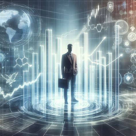 Human Figure In A Hologram Data Analytics In A High Tech Room Stock Illustration Illustration