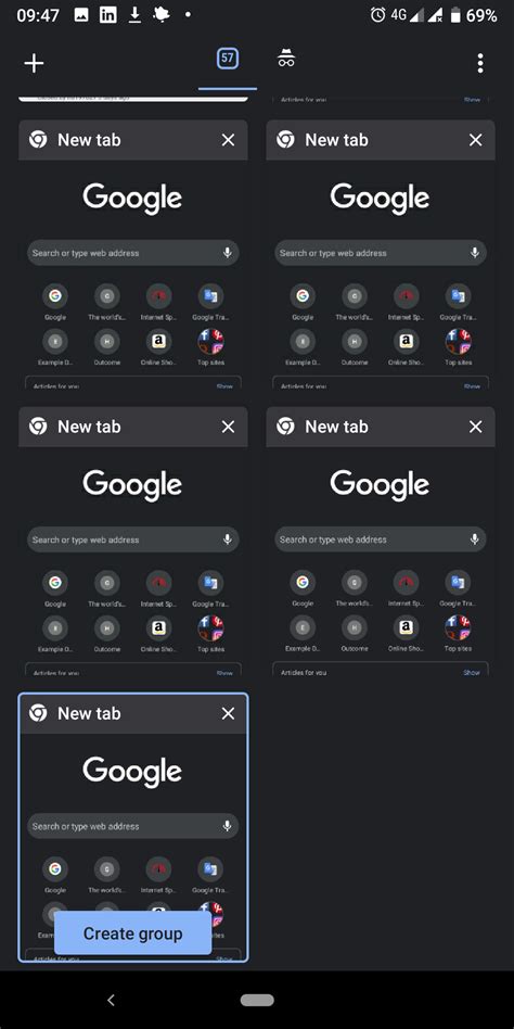 Grid Tab Switcher With Tab Groupsenabled In Flags On Chrome Canary