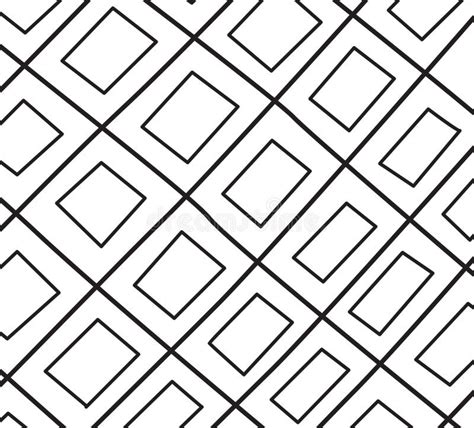 Black And White Hand Drawn Rectangle Line Pattern Background Stock