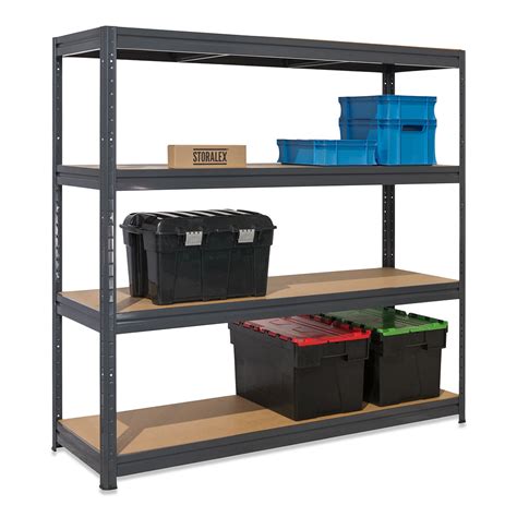 4x Storalex Hrx Heavy Duty Garage Shelving 1770mm High 600kg Grey
