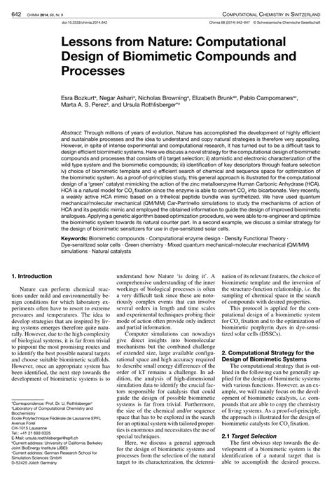Pdf Lessons From Nature Computational Design Of Biomimetic Compounds