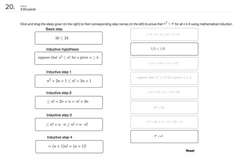 solved value 5 00 points c click and drag the given steps