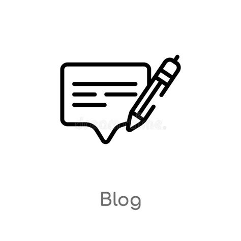 Outline Blog Vector Icon Isolated Black Simple Line Element Illustration From Blogger And