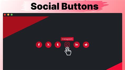 Social Media Buttons With Transition Hover Effect Html And Css Tutorial Youtube