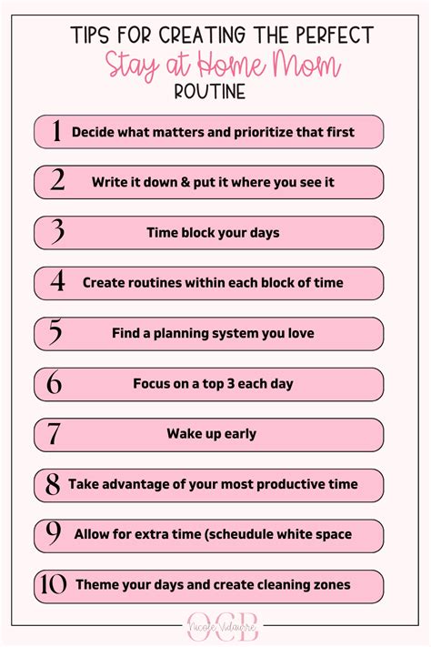 How to Create the Perfect Stay at Home Mom Routine - Organized Chaos Blog