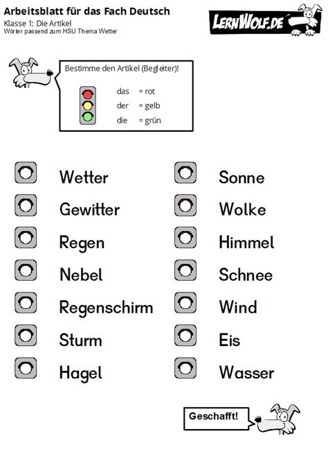Übungen Deutsch Klasse 1 Kostenlos Zum Download Lernwolfde