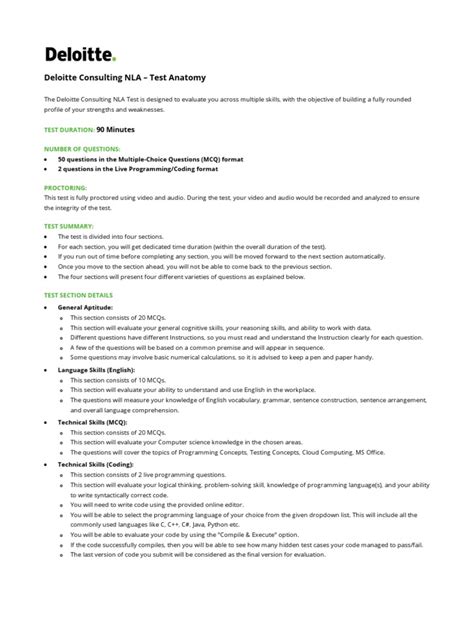 Deloitte Nla Test Anatomy Pdf