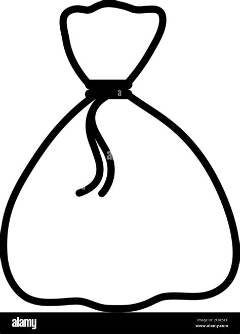 Trash Bag Icon Over White Background Line Style Vector Illustration Stock Vector Image And Art