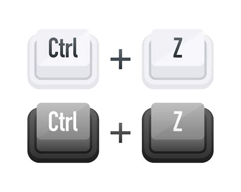 premium vector ctrl z keyboard key shortcut keys hotkeys undo the