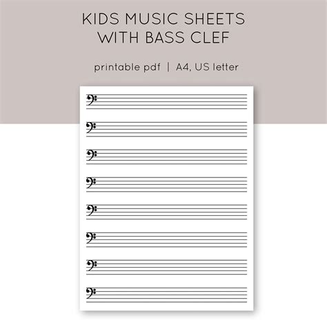 Bass Clef Blank Sheet Music Free Printable All For One