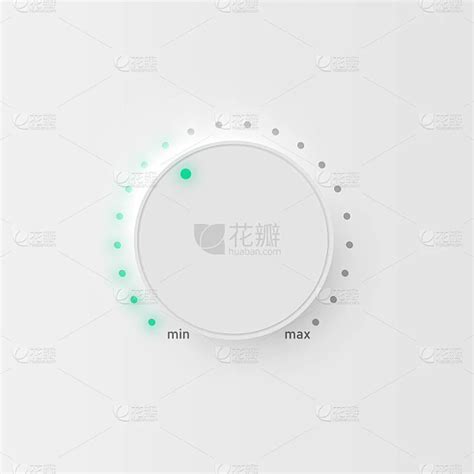 非常详细的白色用户界面音量按钮为网站和移动应用程序，矢量插图素材 花瓣网