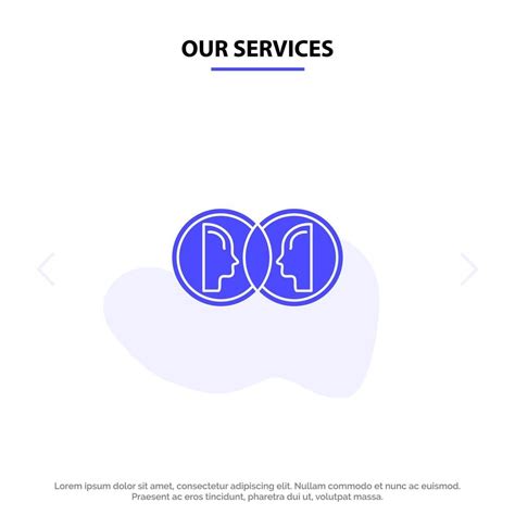 Our Services Coin Face Dual Duplicate Man Solid Glyph Icon Web Card Template 18032493 Vector Art