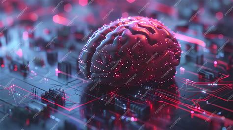 A 3d Rendering Of A Human Brain On A Circuit Board Representing The Connection Between