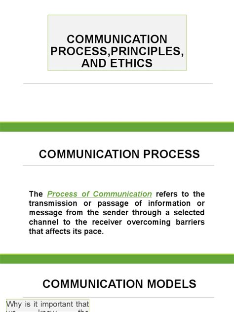 Process Principlesðics Communication Pdf Communication Cognitive