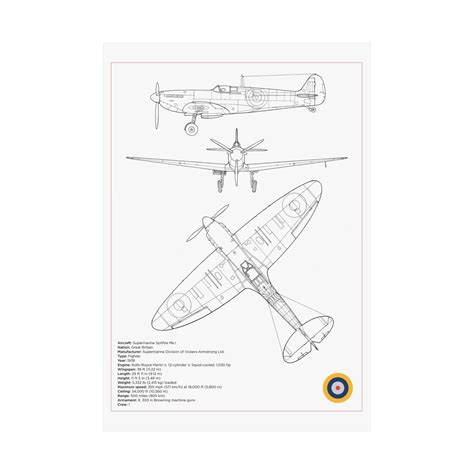 Supermarine Spitfire Mki 3 View Poster Etsy