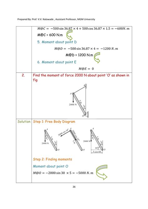 Unit 1 Force System Solved Problems On Force System Pdf