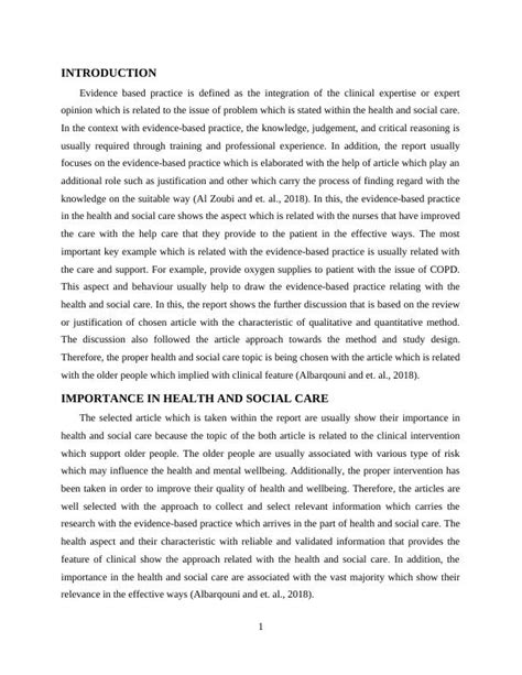 Evidence Based Practice In Health And Social Care A Review