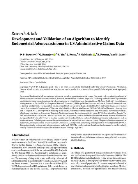 pdf development and validation of an algorithm to identify