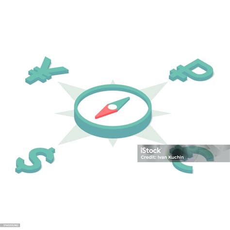 돈 나침반 4 가지 통화를 가리키는 간단한 나침반 아이소메트릭 벡터 그림 0명에 대한 스톡 벡터 아트 및 기타 이미지 0명 개념 개념과 주제 Istock