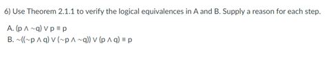 solved 6 use theorem 2 1 1 to verify the logical