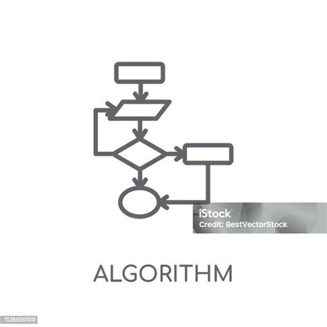 Icône Linéaire De Lalgorithme Grandes Lignes Modernes Algorithme Logo