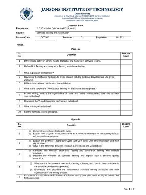 Ccs366 Software Testing And Automation Qb Even Ay 24 25