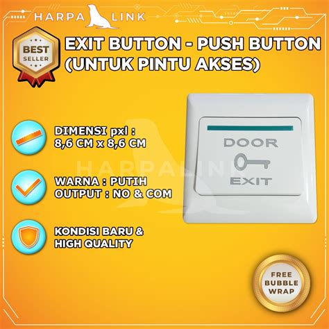 Jual Exit Button Plastic Tombol Akses Lift White Access Control Door Button Tombol Exit
