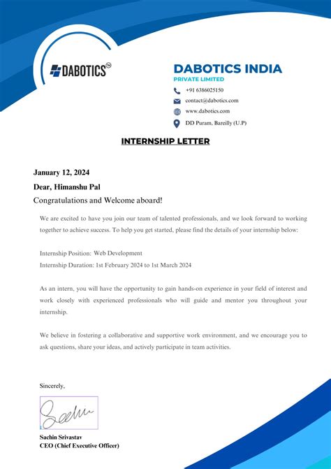 Himanshu Pal On Linkedin Intern2024 Internship Webdevelopment Dabotics Html Css Javascript