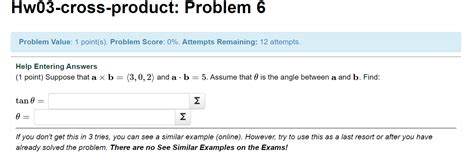 solved hw03 cross product problem 6 problem value 1