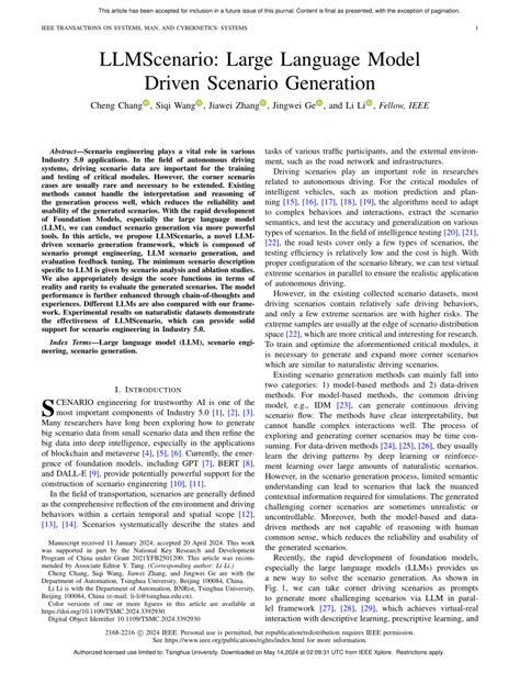 PDF LLMScenario Large Language Model Driven Scenario Generation
