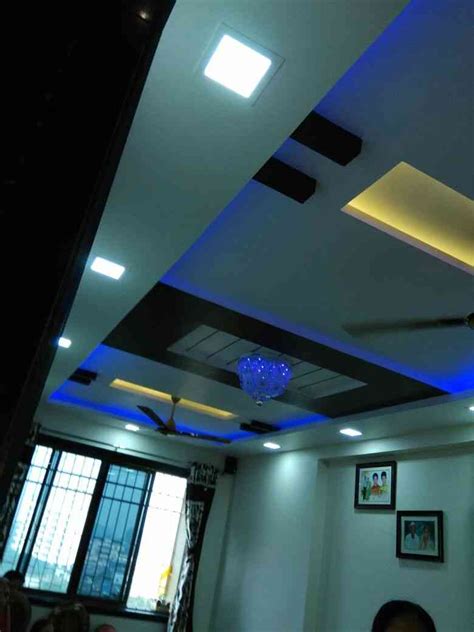 False Ceiling With Led Lights By Rhea Kreatecube