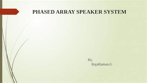 PPTX PHASED ARRAY SPEAKER SYSTEM DOKUMEN TIPS