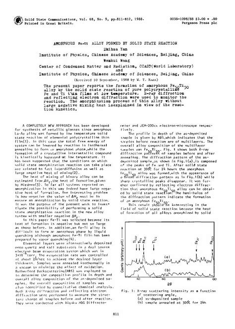 Pdf Amorphous Feti Alloy Formed By Solid State Reaction Dokumentips