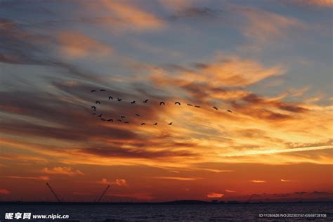 夕阳天空摄影图 自然风景 自然景观 摄影图库 昵图网
