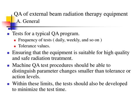 PPT 放射治療設備品質保證原理 Comprehensive QA for radiation onlology PowerPoint Presentation ID