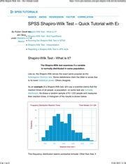 SPSS Shapiro Wilk Test The Ultimate Guide Free Download Borrow And Streaming Internet Archive