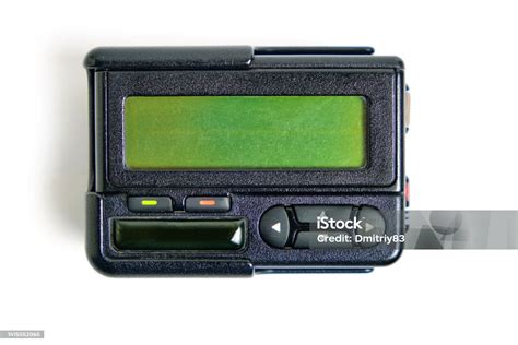 Pager Old Retro Communication Device White Backgroundoutdated